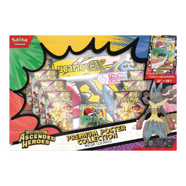 Pokemon TCG Ascended Heroes Mega Lucario Premium Poster Collection English – Pika Pika Store